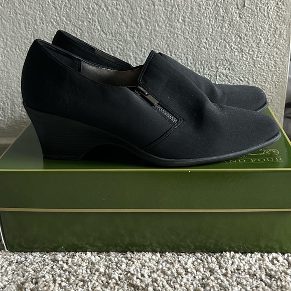 Coach and Four | Shoes | Coach Four Black Slip On Heel | Poshmark